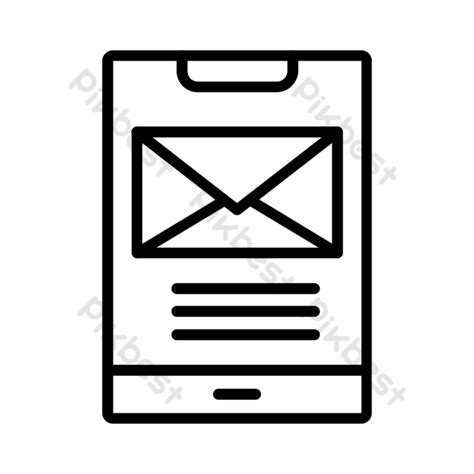 email icon line vector png images ai free download pikbest