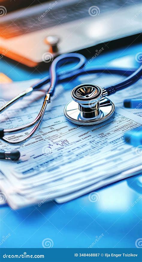 Stethoscope And Medical Charts Exploring Healthcare Data And Patient Records In Modern Medicine