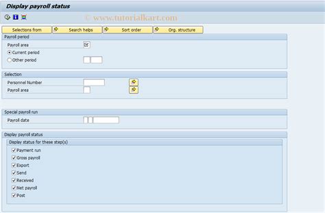 PC M CRSTM SAP Tcode Display Payroll Status