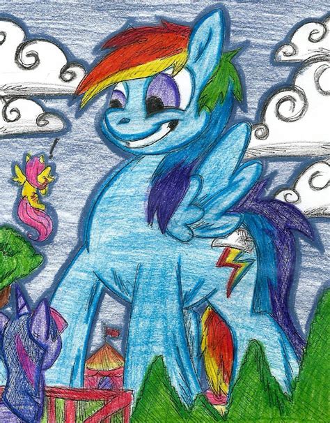 Mlp Giantess Rainbow Dash Arises By Krazykari On Deviantart