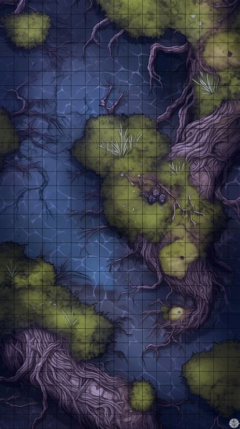 Dismal Swamp Battlemap Ttrpg Map For Dandd And Roll20 Mistcharter Maps
