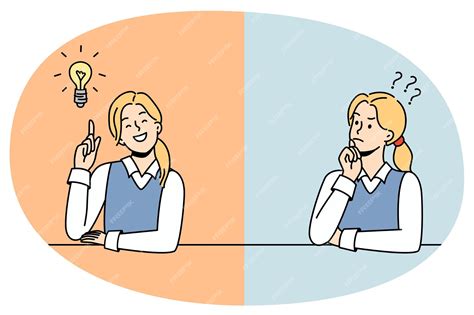 Premium Vector Girl Thinking And Finding Solution