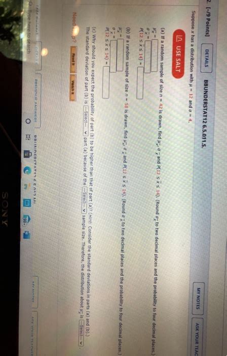 Solved 2 19 Points DETAILS BBUNDERSTAT12 6 5 011 5 MY Chegg Com