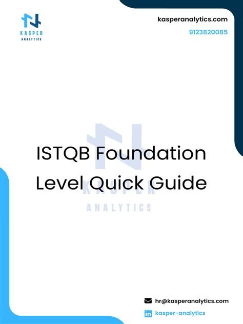 istqb foundation level quick guide pdf software testing software