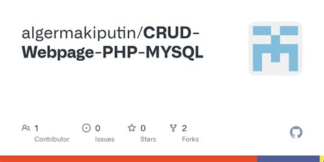 github algermakiputin crud webpage php mysql