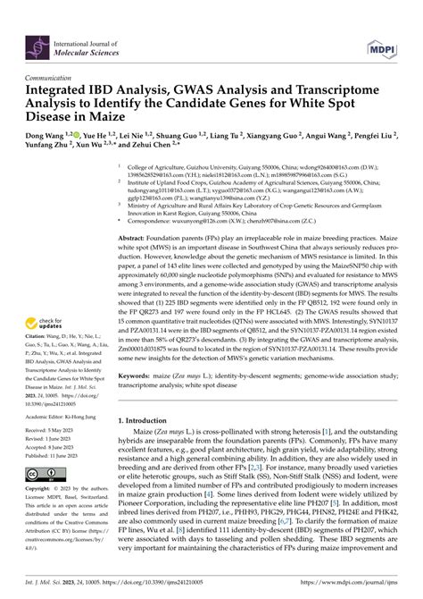 Pdf Integrated Ibd Analysis Gwas Analysis And Transcriptome Analysis