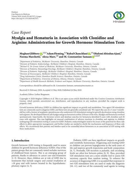 pdf myalgia and hematuria in association with clonidine and arginine
