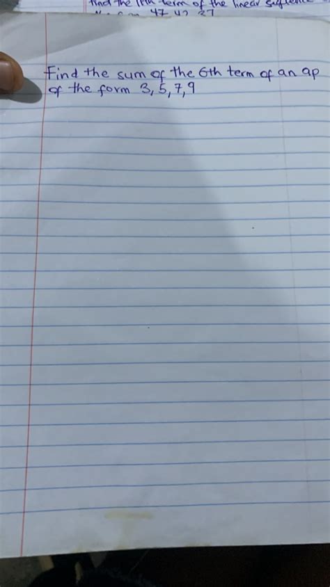 Find The 6th Term And The Sum Of The First 6 Terms Of The Arithmetic Prog