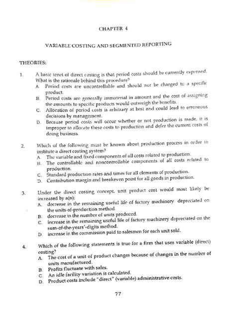 ms review variable costing and segment reporting pdf