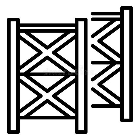 Scaffolding Icon Set Outline Style Stock Vector Illustration Of