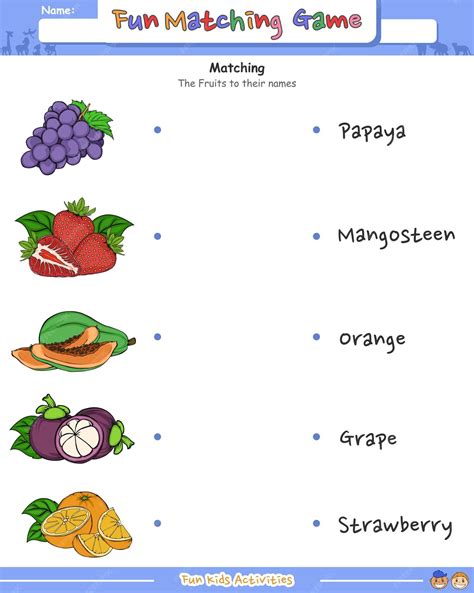 premium vector fun matching game fruits part 1