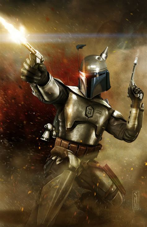 Star Wars Jango Fett Original Art Print 11x17 Signed By Creator And