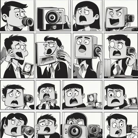 Camera Watching Students In Classroom Comic Strip Stable Diffusion Online