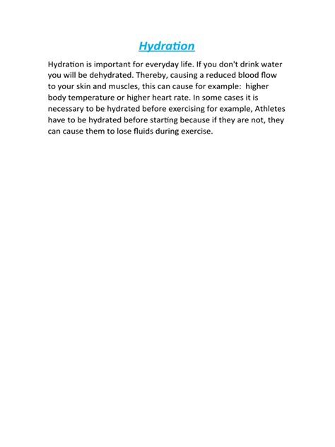 Hydration Pdf