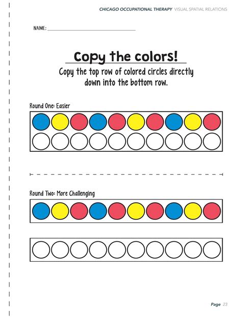 Visual Perceptual Activity Worksheets Chicago Occupational Therapy Worksheets Library
