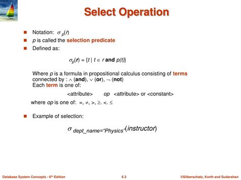 Ppt Chapter 6 Formal Relational Query Language Relational Algebra