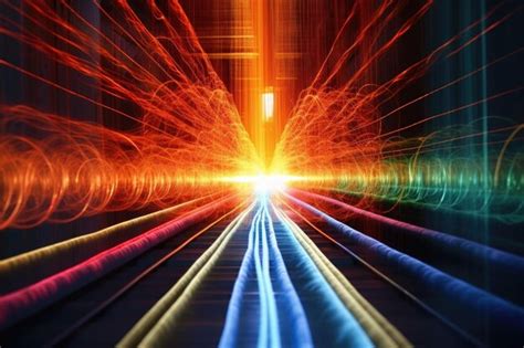 Premium Ai Image Light Pulse Traveling Through Fiber Optic Cable Created With Generative Ai