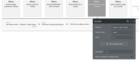 configuring login and signup workflows in bugs bubble forum