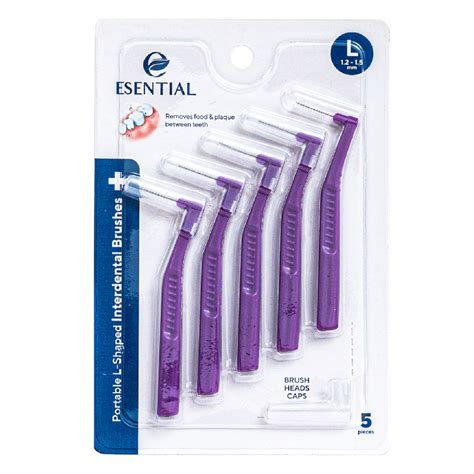 Esential L Shape Interdental Brush 12mm X 5s Dental Brush For Braces