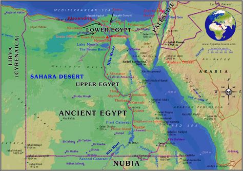 Ancient Egyptian Nile River Map