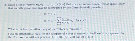 solved given a set of vectors u1 u2 … um m⩾n that span an
