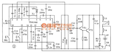 The application circuit of TDA7088 FM integrated circuit under ...