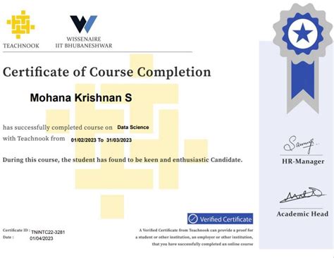 Mohana Krishnan On Linkedin Datascience Experience Internship