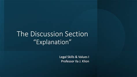 The Discussion Section Explanation A Review For The Open Memo Youtube