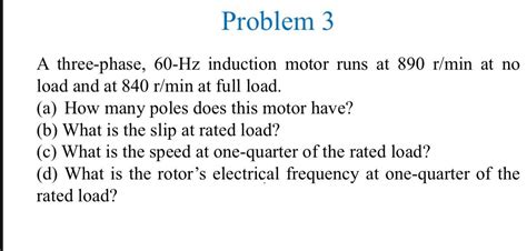 Solved Problem 3a Three Phase 60 Hz ﻿induction Motor Runs