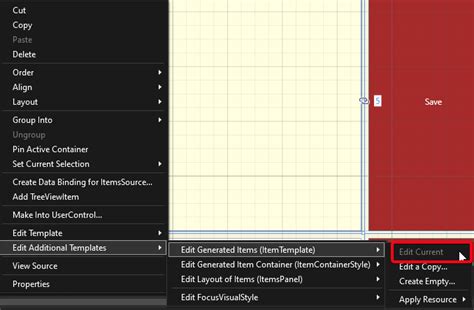 wpf blend how can i edit item template or control template in designer