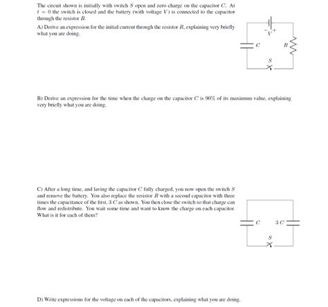 Solved The Circuit Shown Is Initially With Switch S Open And Chegg
