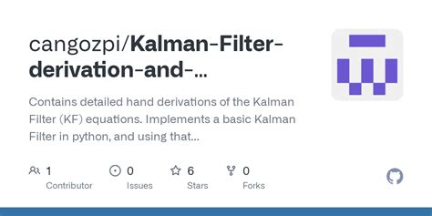 Github Cangozpi Kalman Filter Derivation And Implementation Contains Detailed Hand