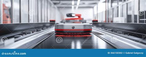 Sleek Robotic Arm In Automated Manufacturing Assembly Line Stock Image