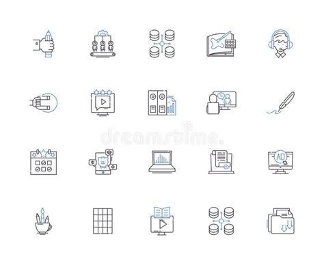 Operations Management Outline Icons Collection Planning Scheduling Costing Organizing
