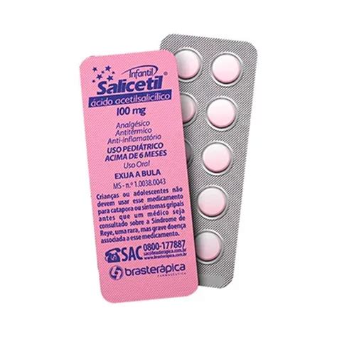 Salicetil 100mg Infantil C10 Comprimidos Brasterapica Industr