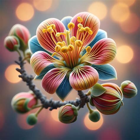 Premium Photo 3d Gorgeous Colorful Flowers