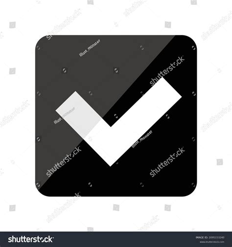 Glossy Black Checkbox Icon Vector Stock Vector Royalty Free Shutterstock