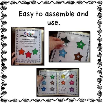 AUTISM FILE FOLDER TASKS WORK JOBS FOR COLOR MATCHING TpT