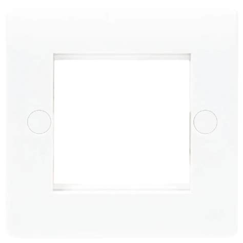 Shop Newlec 1gang 2module Euro Data Plate Empty Curved Edge White