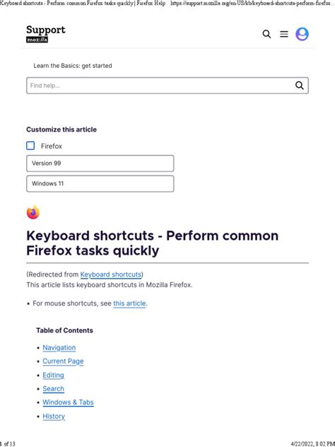 Keyboard Shortcuts Perform Common Firefox Tasks Quickly Firefox Help