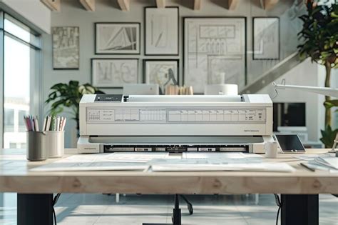 Technical Drawings With Professional Large Format Plotter In