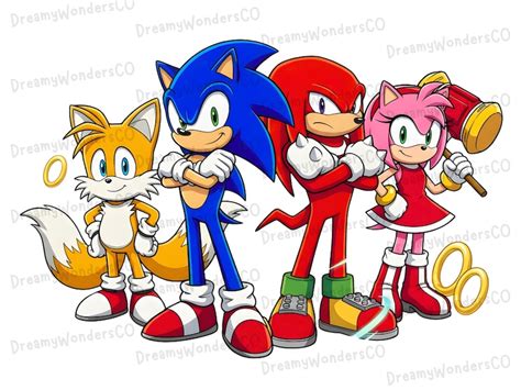 Sonic And Friends Png Group Colorful Design Clipart Digital Download