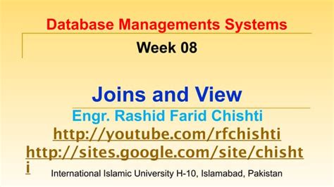 Dbms Week 08 Joins And Views In Mysql Ppt
