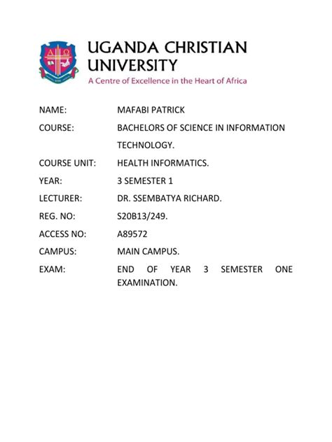 Health Informatics Exam Answers Pdf Medical Diagnosis Patient
