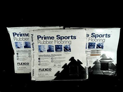 Lot Of 3 Flexco Prime Sports Interlocking Rubber Flooring 5 18x18 Black Dutch Goat