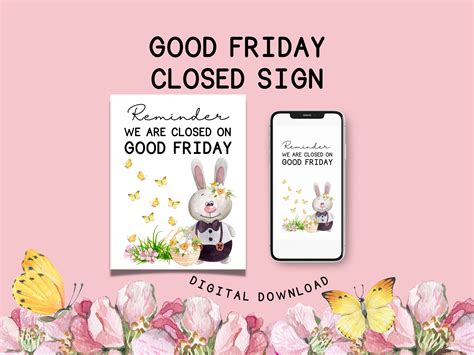 Closed For Good Friday Sign Printable Closed For Easter Sign Closed
