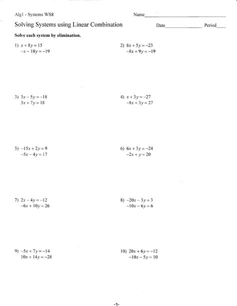 Substitution Method Worksheet Answers Artofit