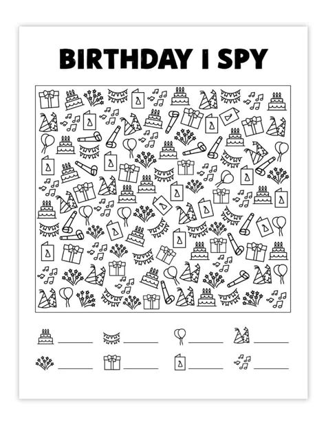 Download Printable Birthday I Spy Free Download And Print For You