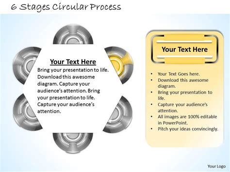 Busines Ppt Diagram Stages Circular Process Powerpoint Template Templates PowerPoint