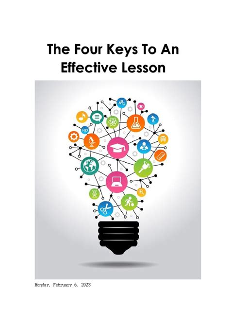 The Four Keys To An Effective Lesson Catalog Monday February 6